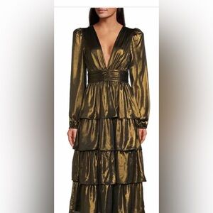 Wayf | Dresses | Wayf Gorgeous Long Dress Black With Gold | Poshmark